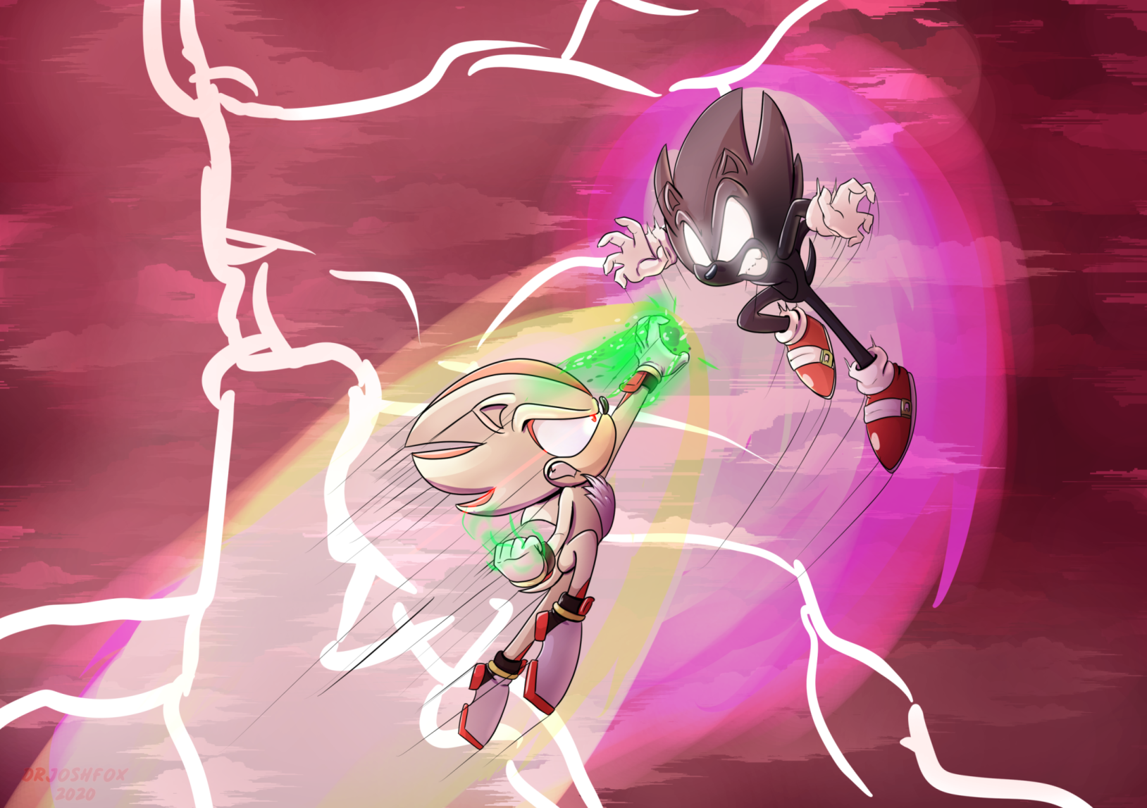 Super Sonic Vs Dark Shadow